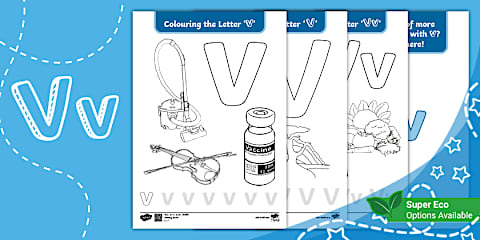 Letter V Coloring Page for PreK-K