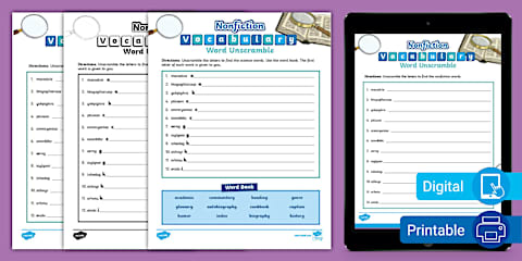 Tier 2 Vocabulary Word Sorting Worksheet for 3rd-5th Grade