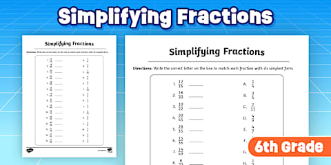 Sixth Grade Math Basic Skills Adding Fractions Practice Worksheet
