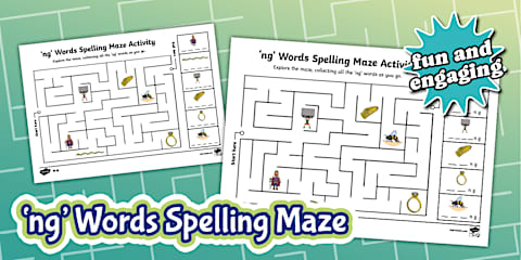 'ai' and 'ay' Words Spelling Maze Activity Sheets