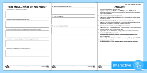 KS2 Fake News Checklist