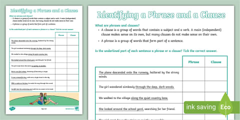 Identifying Phrases and Clauses Grammar PowerPoint Quiz