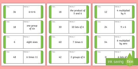 6 Times Table Bingo
