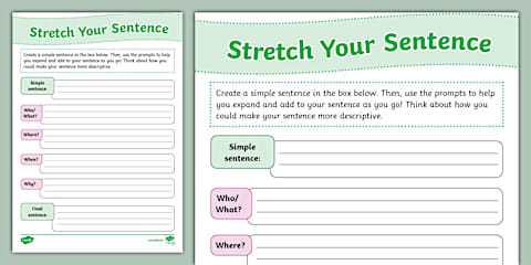 Stretch a Sentence Challenge Cards