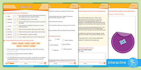 ESL Curriculum Level 14 Lesson 3 Interactive Activity Sheet
