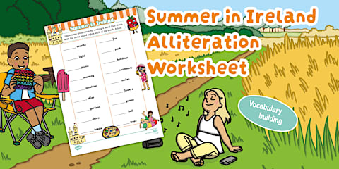 School Stationery Matching Worksheet (English/Gaeilge)