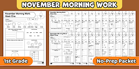 First Grade January Morning Work Pack