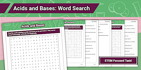 Sixth Grade Acids, Bases, and the pH Scale Worksheet