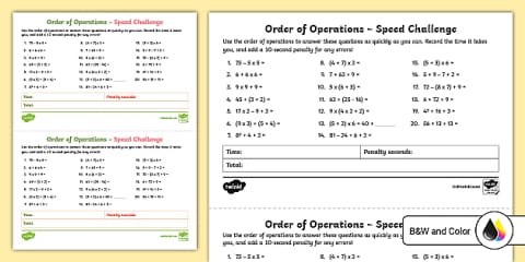 The BEDMAS Mystery: Solve the Secret Code Activity Sheet