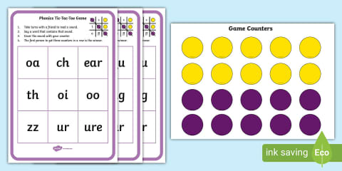Phase 2 Phonics Tic-Tac-Toe Game