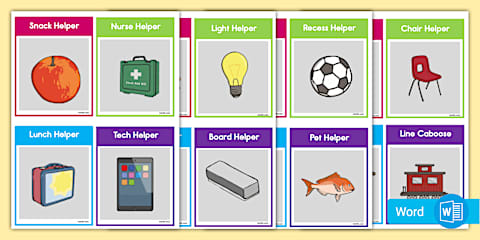 Editable Helping Hands Classroom Jobs Cutouts