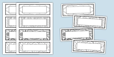 Celestial Themed Editable Tray Labels