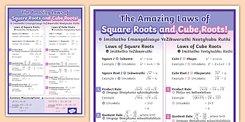 Squares and Cubes and Their Roots IsiXhosa