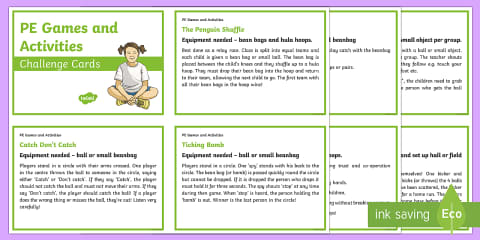 30 Warm-Up Ideas for PE Cards