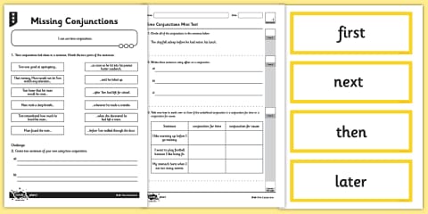 Conjunctions and other Connectives Word Mat List (KS2)