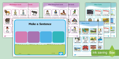 Sentence Building Cards Subject-Verb-Object-Adverbial (SVOA)