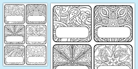 Mindfulness Colouring Name Tags Activity