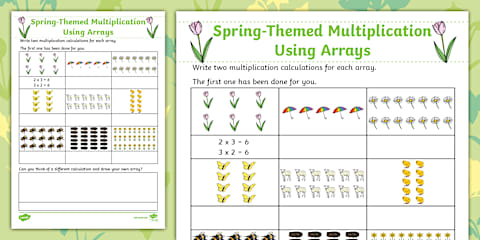 Spring-Themed Colour by Multiplication Worksheet