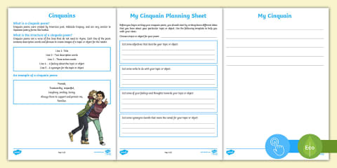 Summer Cinquain Poem Differentiated Worksheet