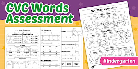 Kindergarten CVCE Words Phonics Assessment