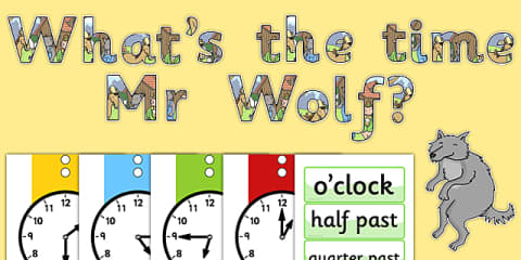 Large Display Poster to Support Teaching on What's The Time, Mr Wolf?
