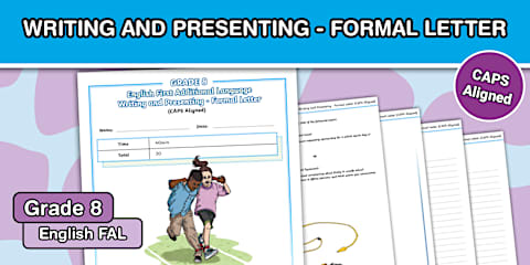 Grade 8 - English FAL – Writing and Presenting - Friendly Letter (CAPS ...
