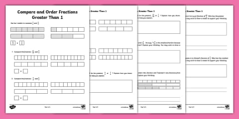 Representing Improper Fractions and Mixed Numbers Grade 5 Activity Sheet