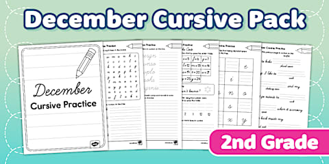 Fourth Grade May Cursive Practice Pack