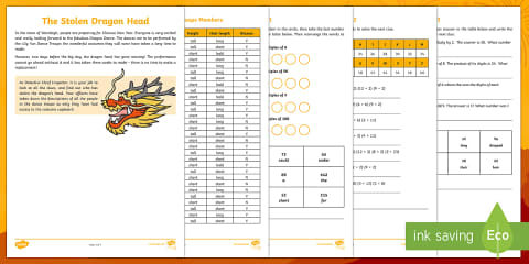 UKS2 Chinese New Year Fractions Maths Challenge Cards