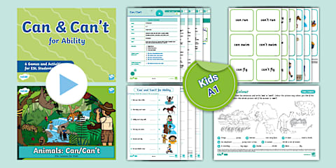 Finish the Can/Can't Sentences Worksheet