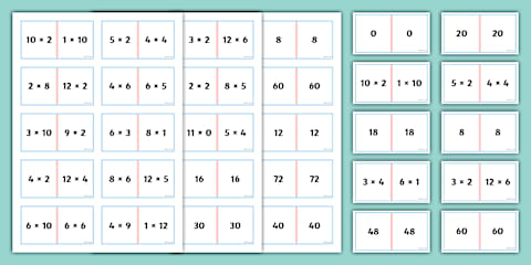 Maths Times Tables Loop Cards Up to 12x12