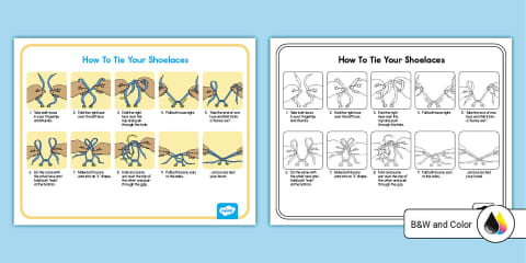 Occupational Therapy Shoe Tying Visual Steps, Rhymes, and Practice ...