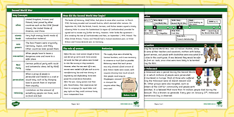 World War I and World War II Sorting Worksheet for 6th-8th Grade