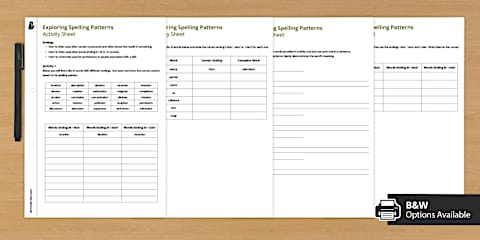 Spelling Test Assessment Sheet