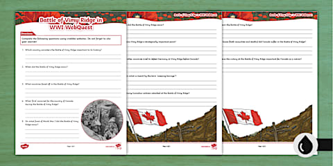 Vimy Ridge WebQuest Activity Grade 5