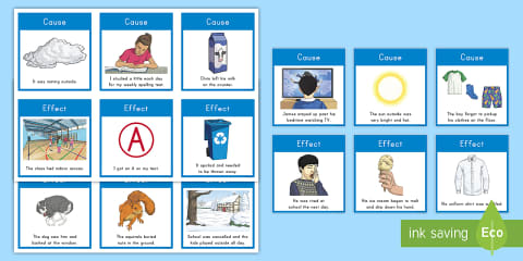 Spring Cause and Effect Scene and Question Cards for K-2nd Grade