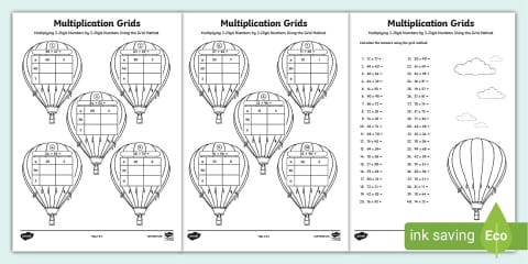 Split Strategy Multiplication Activity Sheets