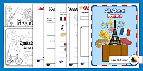 France Map Collage Activity Pack
