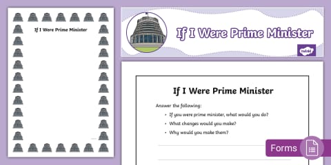 If I Were Prime Minister... Writing Template