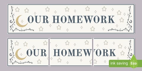 Celestial-Themed Homework Banner