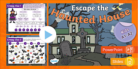 ESL Printable Escape the Haunted House Game [Kids, A1-A2]