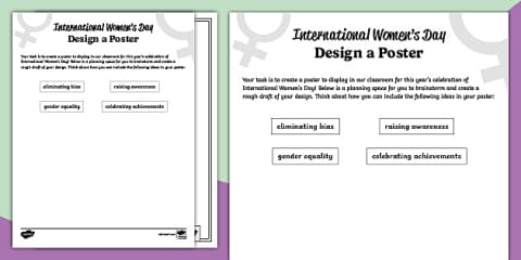 Seventh Grade International Women's Day Research Worksheet