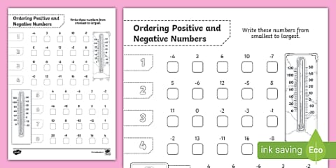 Negative Numbers Worksheet | Temperature