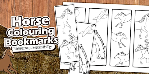 Horse-Themed Colour and Count Worksheet
