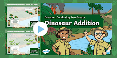 Dinosaur Themed Addition up to 10 Challenge Cards