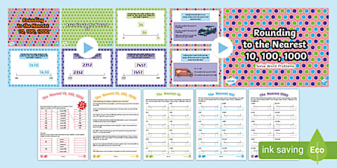 Rounding to the Nearest 10, 100 or 1000 Activity Sheet - KS2