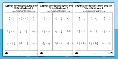 Sixth Grade Math Basic Skills Multiplying Fractions and Mixed Numbers ...
