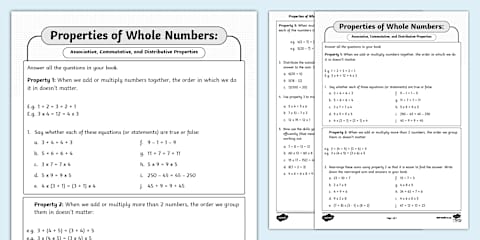 The Laws of Arithmetic – Commutative, Associative and Distributive ...