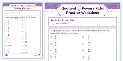 Exponent Laws – Posters