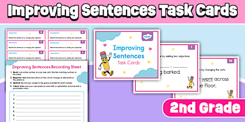 Rhyme Scheme Task Cards for 2nd-3rd Grade